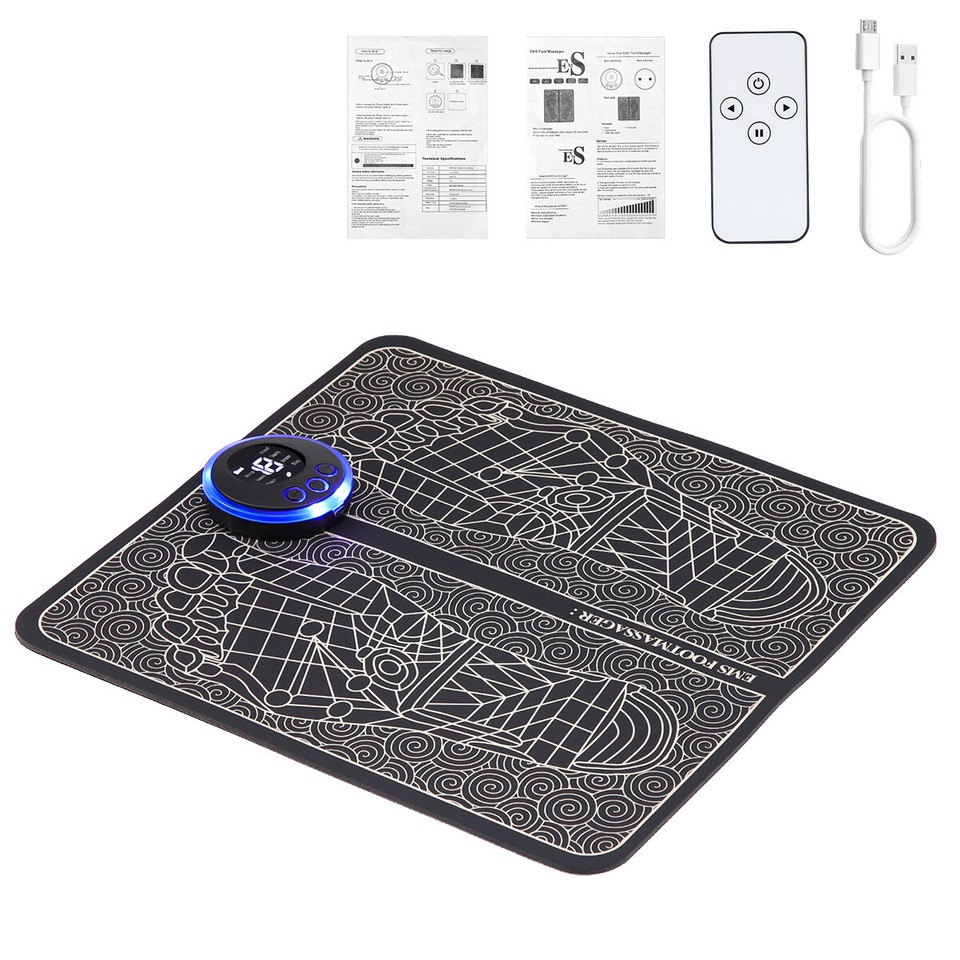 2Pcs 19 Level Electric Foot Massager Pad Blood Circulation Muscle ...