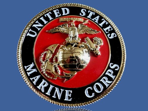 U.S MARINE CORPS EGA USMC METAL MEDALLION ENAMEL SHADOW BOX EMBLEM ...