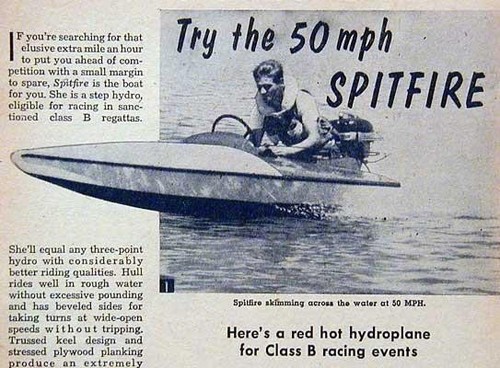 10' Racing Hydroplane Class B Step Hull 50 mph 1956 HowTo build PLANS ...
