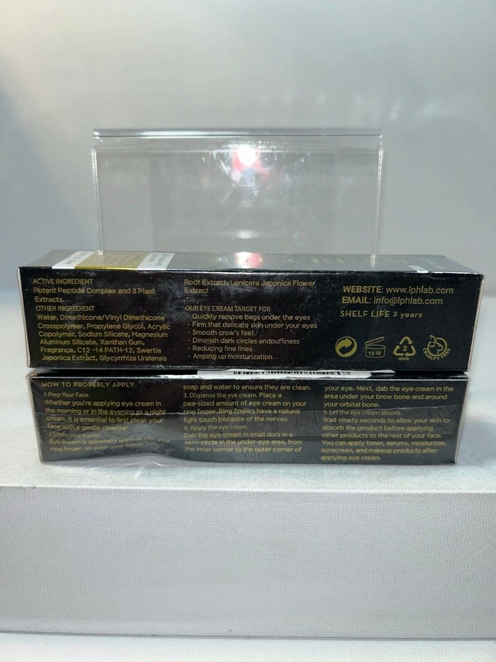 2 Sealed LPH Lab Temporary Eye Cream Tightener, 0.5 Fl Oz Each ...
