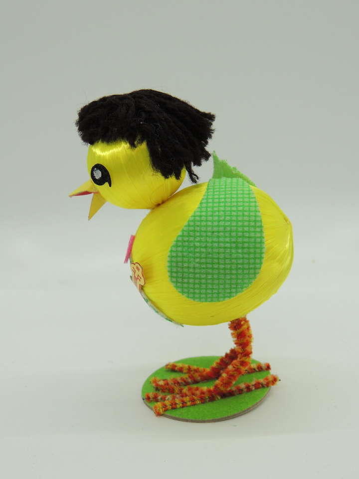 Vintage Satin Ball Easter Chick Pipe Cleaner Legs Playing Guitar ...