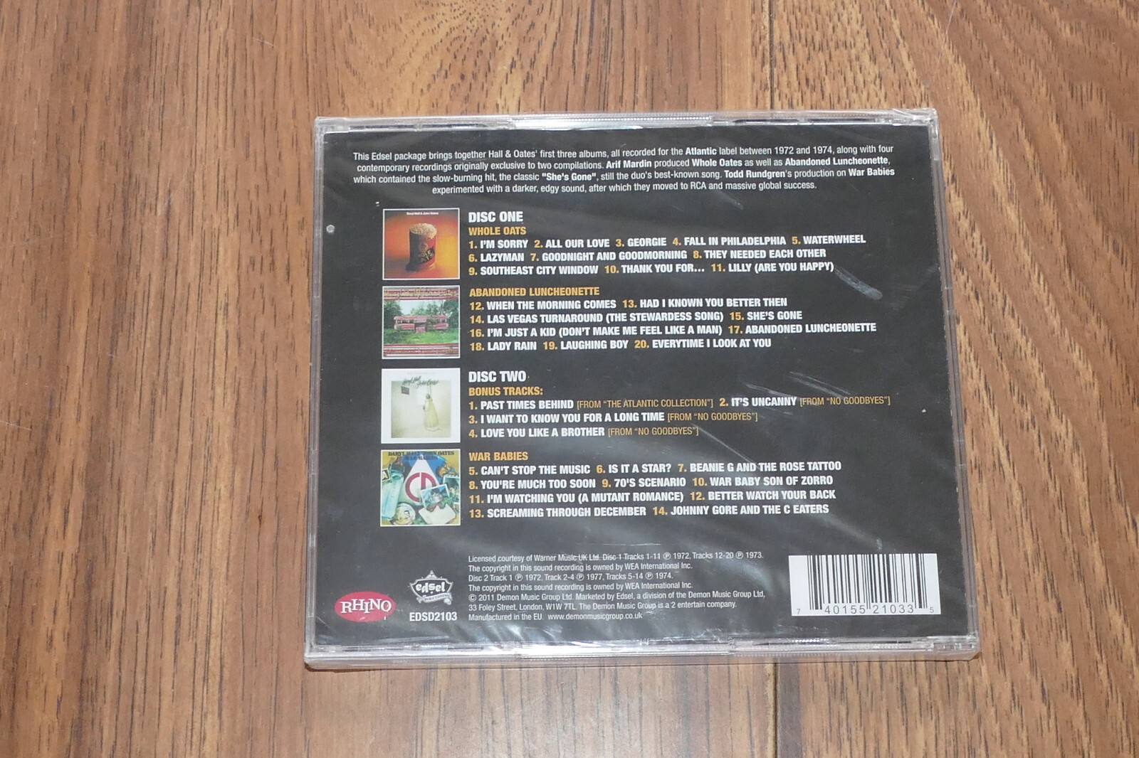 The Atlantic Albums, Daryl Hall & John Oates (CD, 2011, 2 Discs, Edsel ...