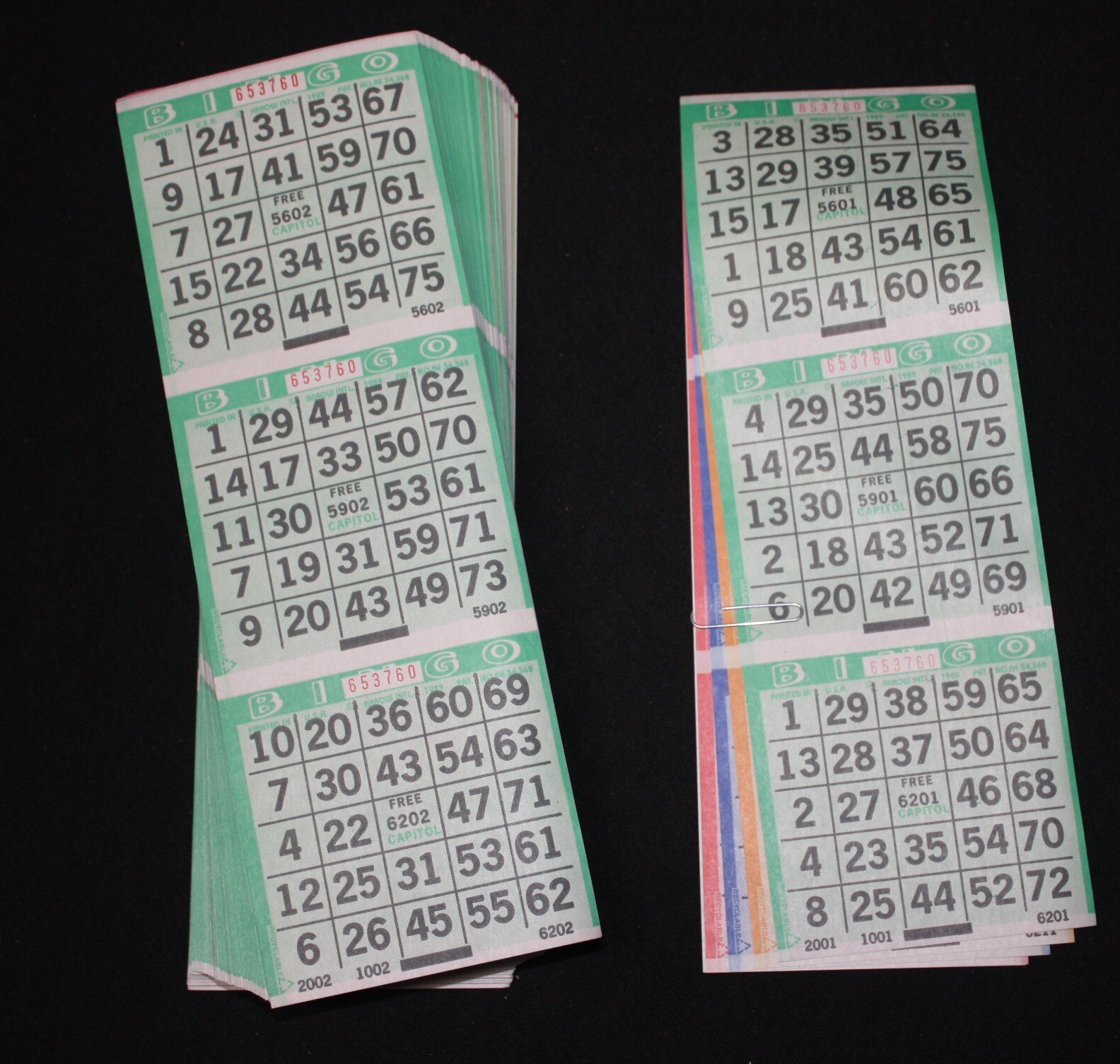 BINGO PAPER Sheets 3 on 4 Green Tint - 50 pack | eBay