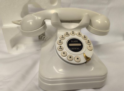 Pottery Barn Grand Telephone Cream Color Desktop Rotary Phone NIB c079 ...