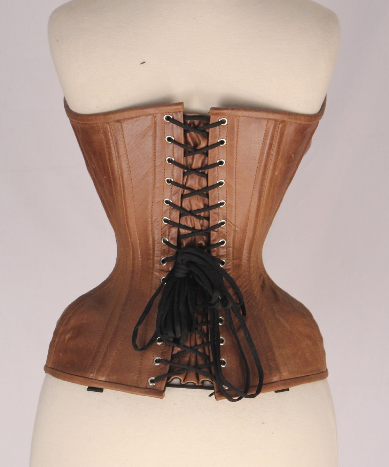 Brown Antique Real Leather Real Steel Bones Full Bust Lace up Steel ...