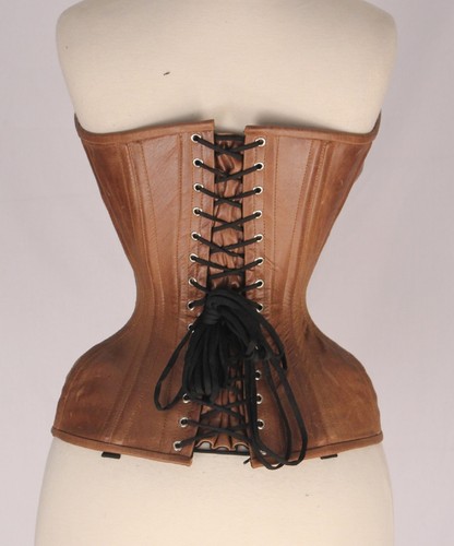 Brown Antique Real Leather Real Steel Bones Full Bust Lace up Steel ...