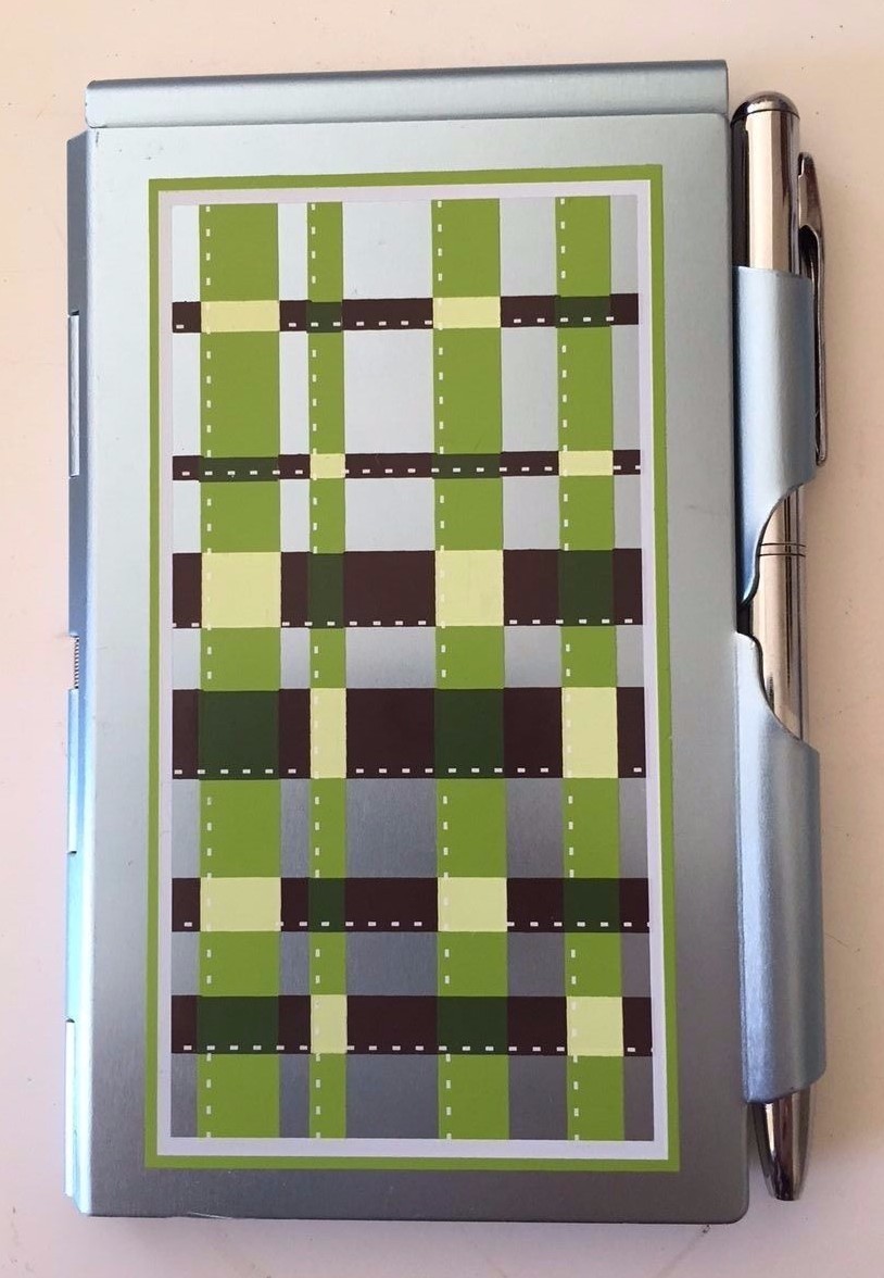 #2288 Wellspring Flip Note Paper Pad w/ Pen MADISON BLUE PLAID Notepad ...