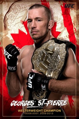 UFC GEORGES ST-PIERRE CANADA 24x36 POSTER FIGHTER MMA CHAMPION GSP ...