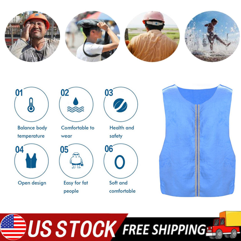 Unisex Summer Cooling Cardigan Vest Ice Pack Vest Cold Vest Outdoor ...