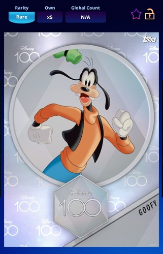 Topps Disney Collect Digital Disney100 GOOFY Silver Chrome Rare ...