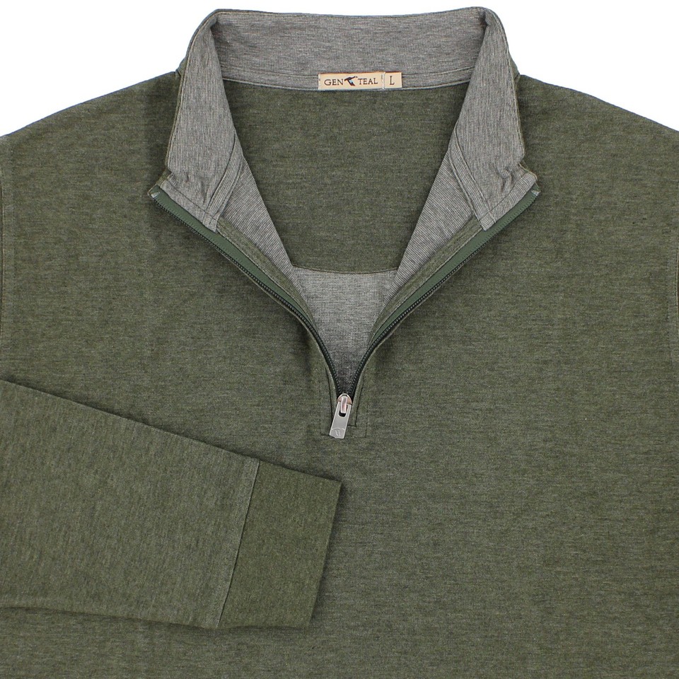 GenTeal Men's Cotton Modal Quarter-Zip Pullover Classic Fit Mock Neck ...