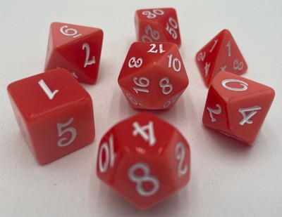 TEG - 7 Orange & Pink w/ White Split Polyhedral Dice New Polyhedral ...