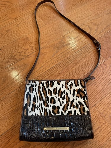 Vintage brahmin leather And Leopard Cross Body Bag | eBay