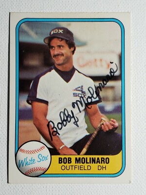 1981 Fleer Bob Molinaro Autograph Card White Sox Tigers Phillies Cubs ...