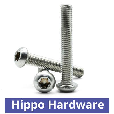 TX Torx Button Head Machine Screws Bolts A2 Stainless Steel M3 M4 M5 M6 ...