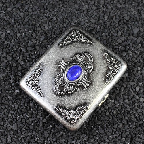 Vintage Metal Pockets Cigarette Case Holder Wallet Storage Double Sided ...