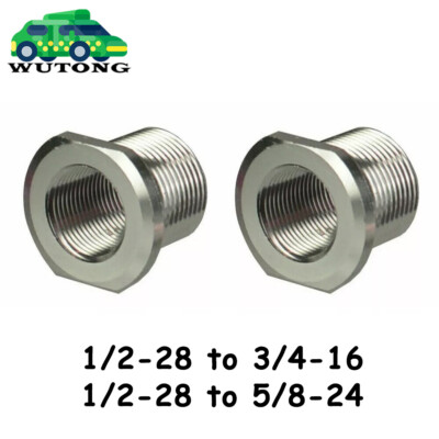 2 Pack Stainless Steel Thread Adapter Convert 1/2x28 to 3/4x16, 1/2x28 ...