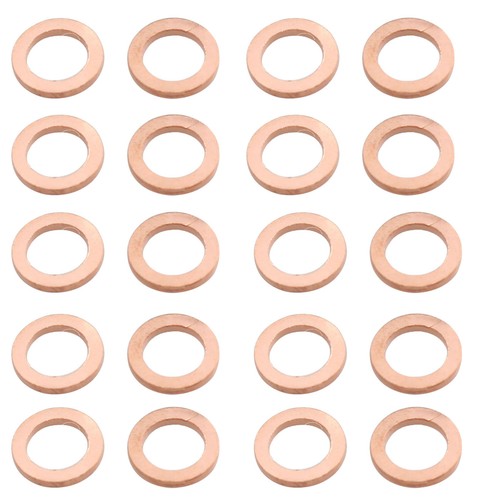 20 Pcs M10 Copper Crush Washers Flat For Motorcycle Brake Line Hose ...