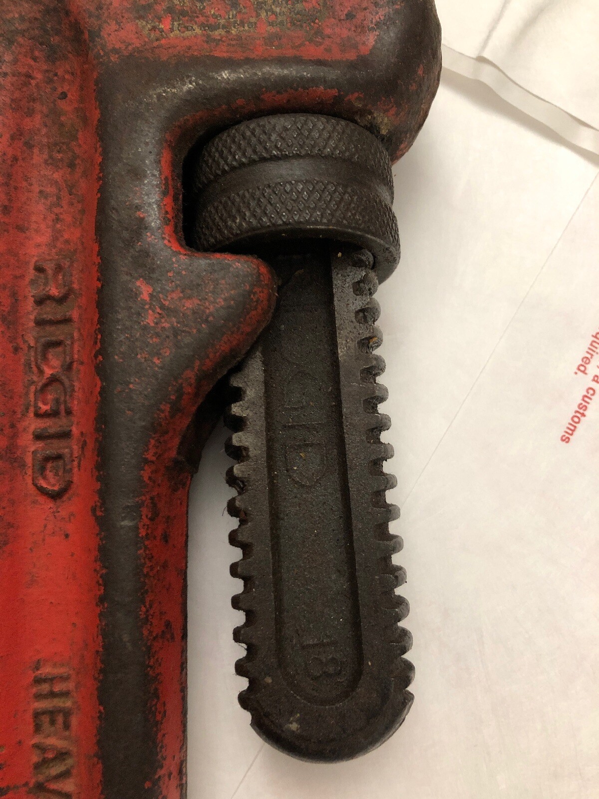 Vintage Ridgid 18" HEAVY DUTY Pipe Wrench Made by Ridge Tool Co. Elyria ...