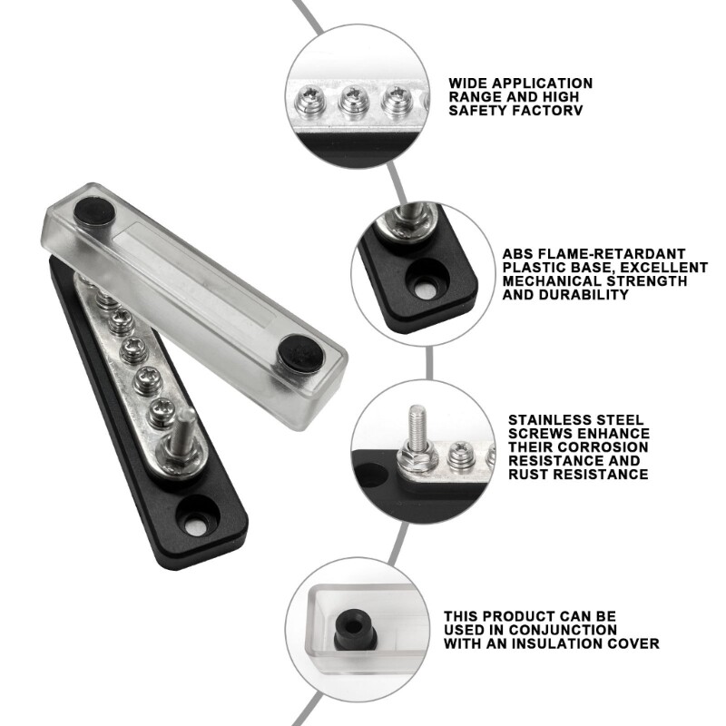 Bus Bar Terminals Block 48V 100A Power Distribution Block Car Boats | eBay
