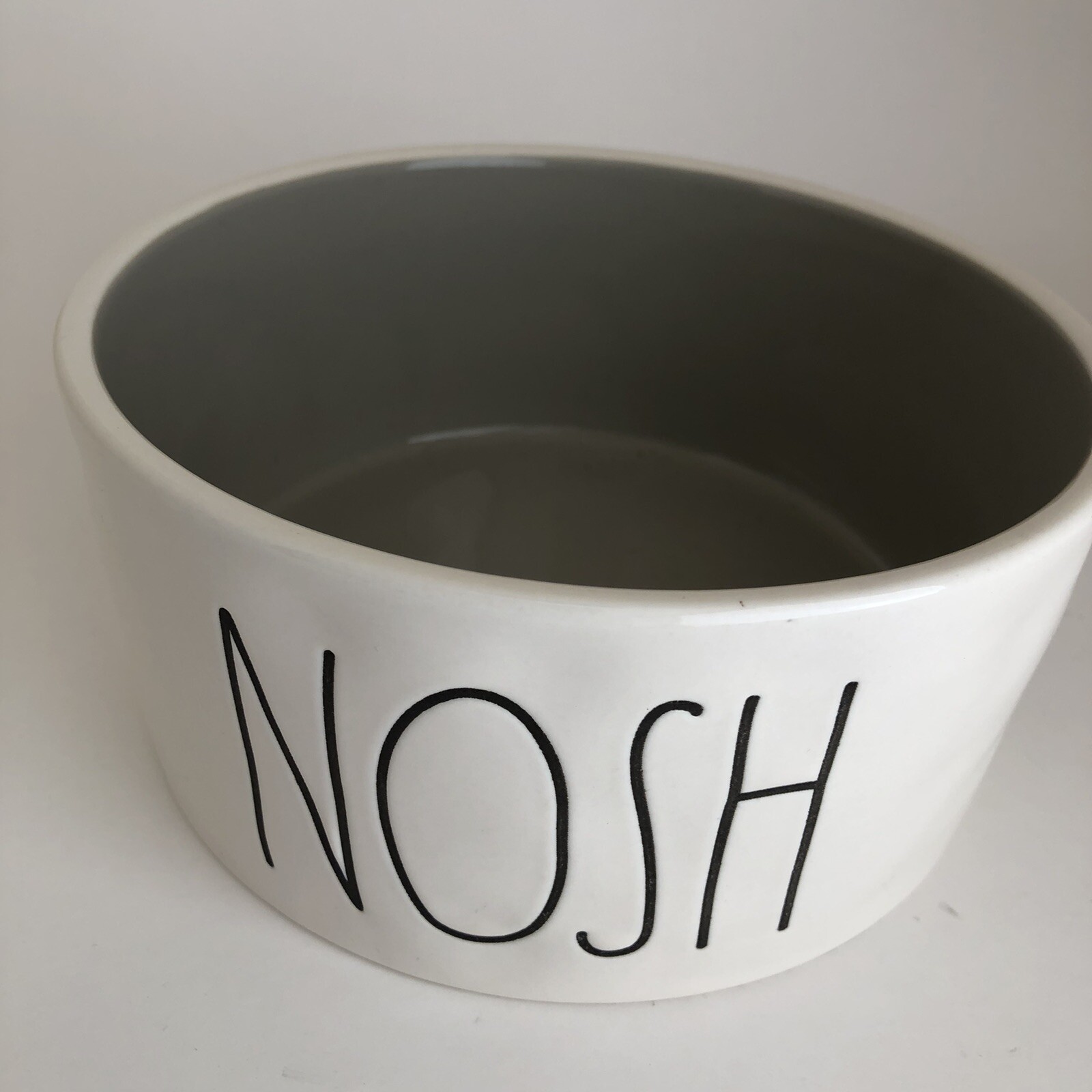 Rae Dunn Dog Pet Dish Bowl Gray NOSH Food Water Artisan 6”x2.5” | eBay