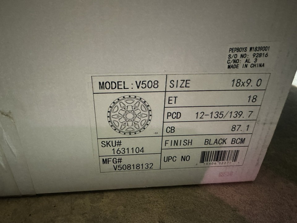 Proline ZR Alloy Offroad V508 18x9 12x139.7 Matte Black | eBay