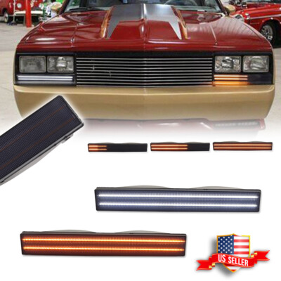Smoke Switchback LED DRL Turn Signal Lights For 82-87 El Camino Malibu ...