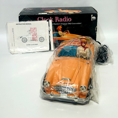 Vtg 1996 Barbie AM FM Clock Radio Alarm 1962 Austin Healey Convertible ...