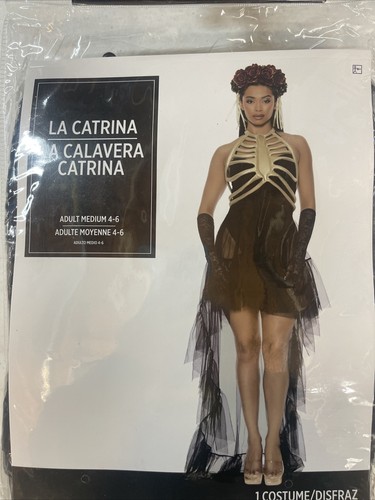 Day of the Dead Adult Dia de los Muertos Costume Halloween Medium la Catrina | eBay