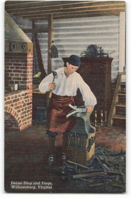 Postcard Deane Shop and Forge, Williamsburg, Virginia VTG ME3. | eBay
