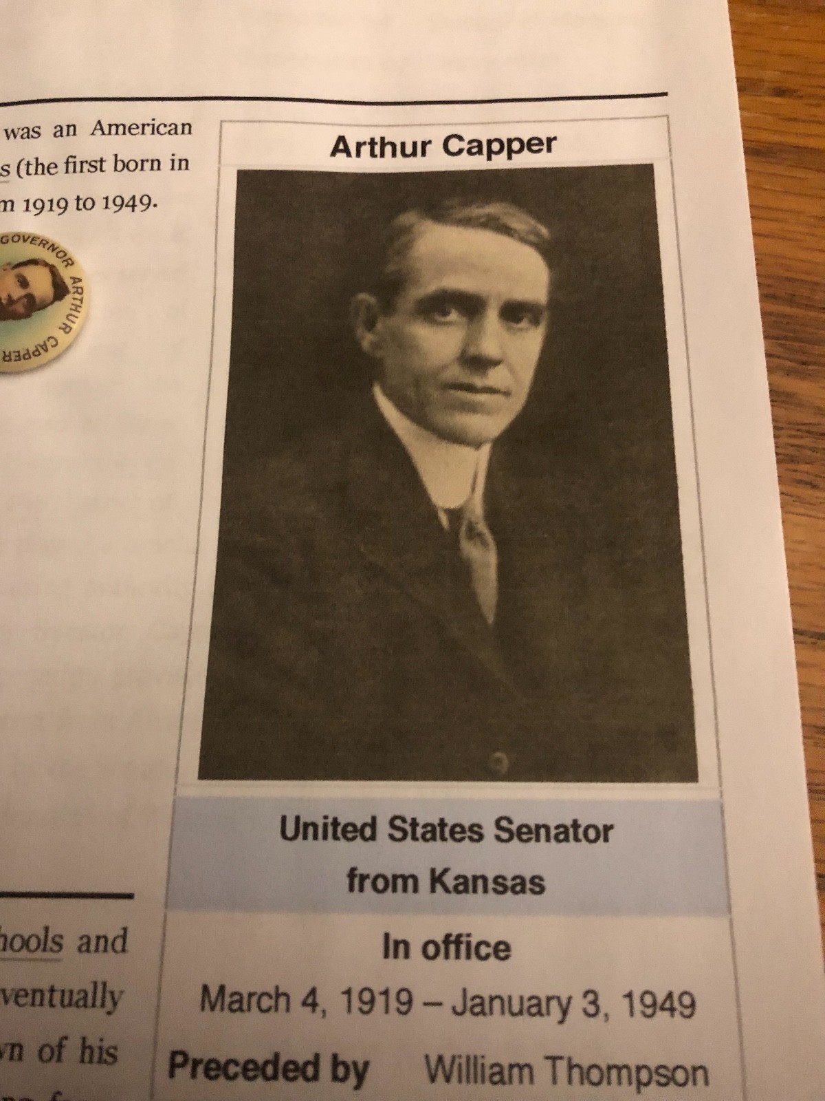 Vintage Political Pin, Arthur Capper for 20th Governor Kansas 1912 1914 ...