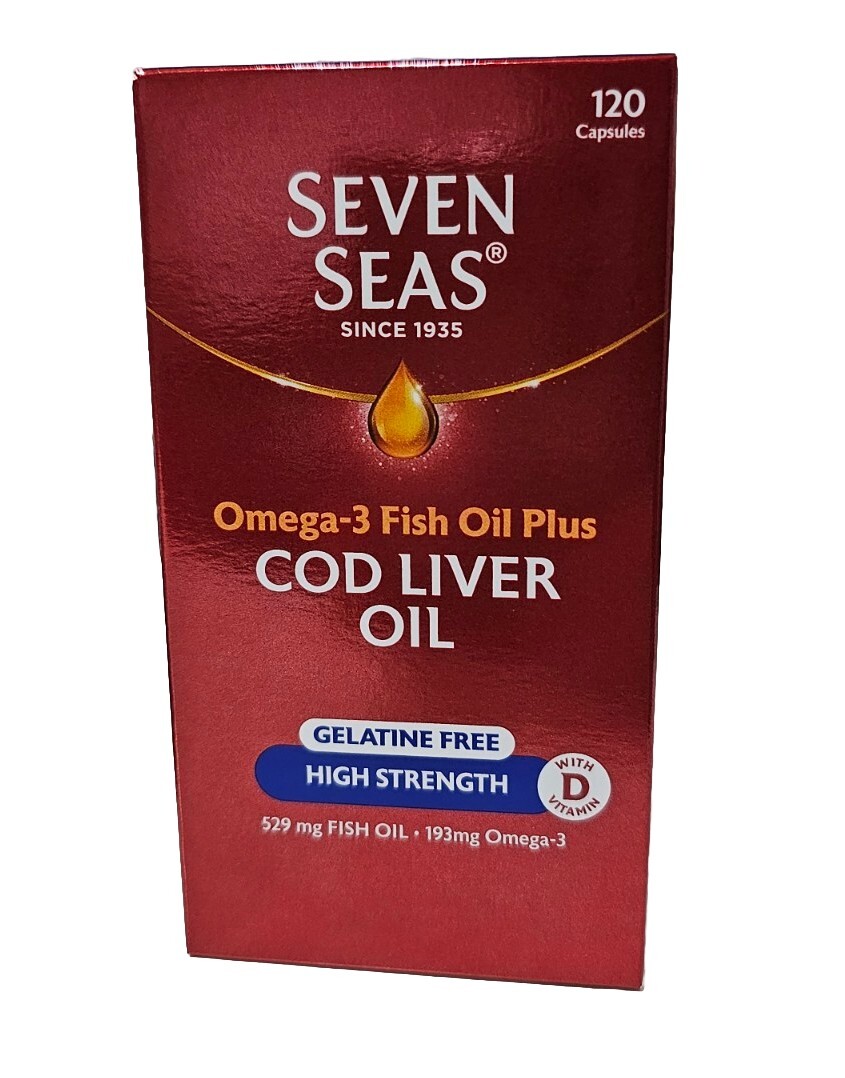 Seven Seas -Gelatine Free - High Strength Omega 3 Fish Oil + Cod Liver ...