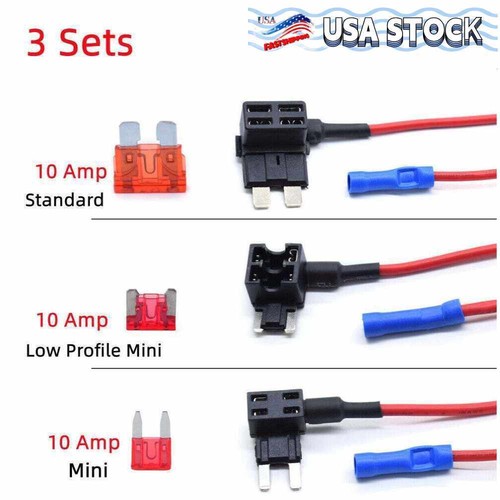 Piggy-Back Standard Mini ATO ATC Blade Fuse Add A Circuit Fuse Tap ...