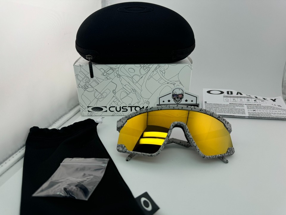 OAKLEY BXTR CUSTOM GREY BLACK TRIGGER PRIZM 24K GOLD IRIDIUM SUNGLASSES ...