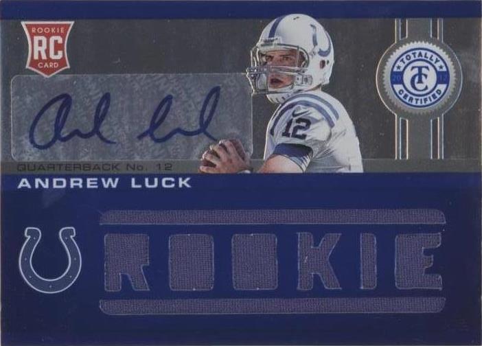 2012 Totally Certified - Freshman Fabric Andrew Luck #201 Platinum Blue ...