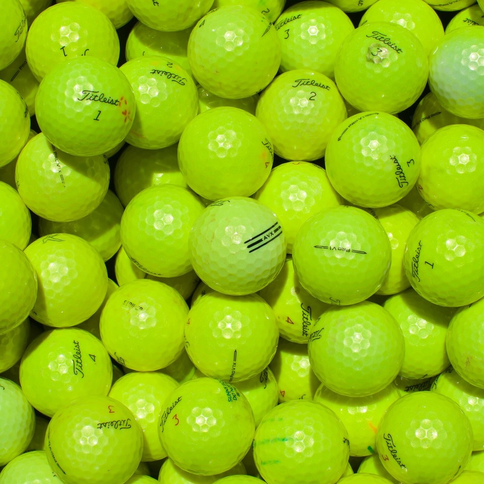 50 Yellow Titleist Pro V1, Pro V1X, AVX Used Golf Balls AAA / 3A FREE ...