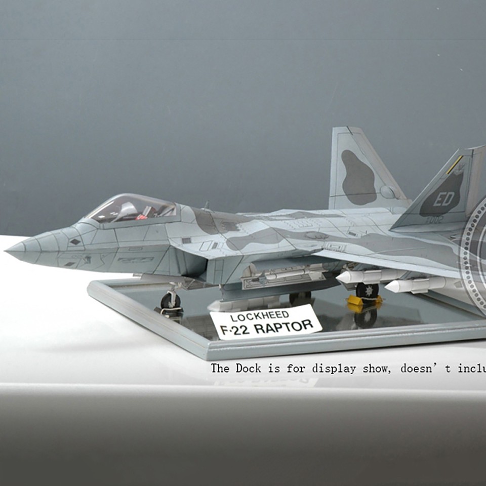 DIY 1:33 F22 Fighter Paper Model Military Puzzle Kit Paper Plane Model ...