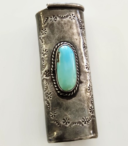 Rare NAVAJO Tarnished OLD Vintage "Bic Lighter" Holder STERLING ...