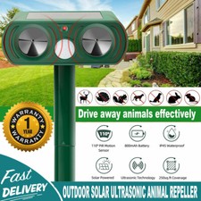 Solar Power Ultrasonic Pest Animal Repeller Repellent Sensor Detection ...