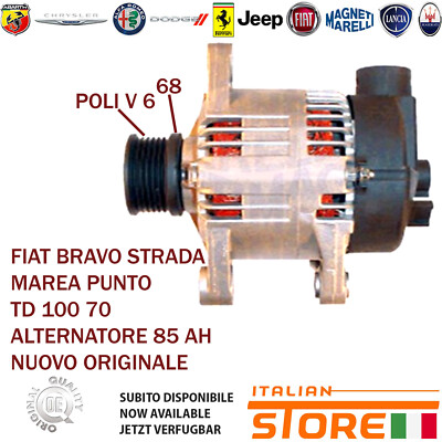Fiat Bravo Strada Marea Punto TD 100 70 Alternator 85 Ah 46430533 ...
