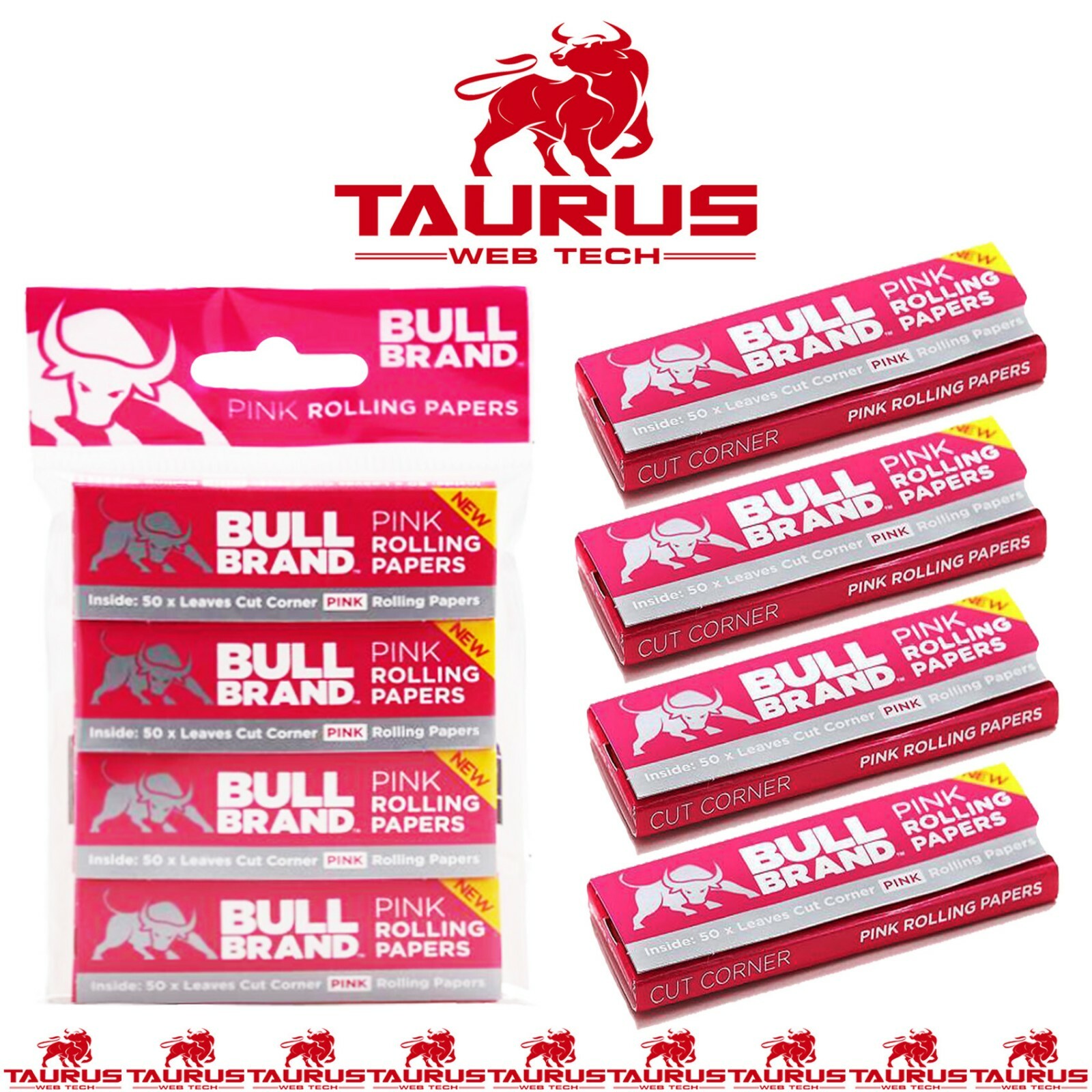 1000x BULL BRAND Tobacco Smoking Cigarette Rolling PAPER Cut Corners P ...