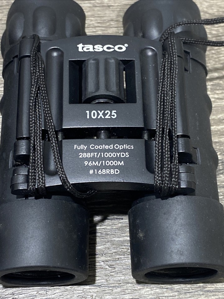 Tasco 10x25 Compact Binoculars Black with Soft Case Model #168RBD | eBay
