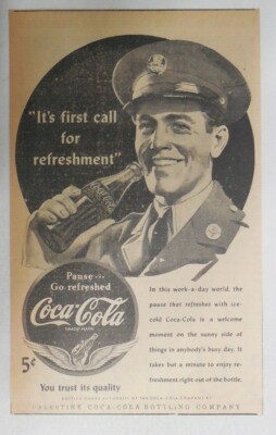 Coca-Cola ad: Soldier Drinking Coca-Cola ~ 6.5 x 10 inches from 1940's ...