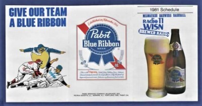 MLB BASEBALL 1981 MILWAUKEE BREWERS pocket schedule WISN RADIO 11 PABST ...