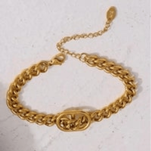 18k Gold Plated Unique Chain Link Bracelet | eBay
