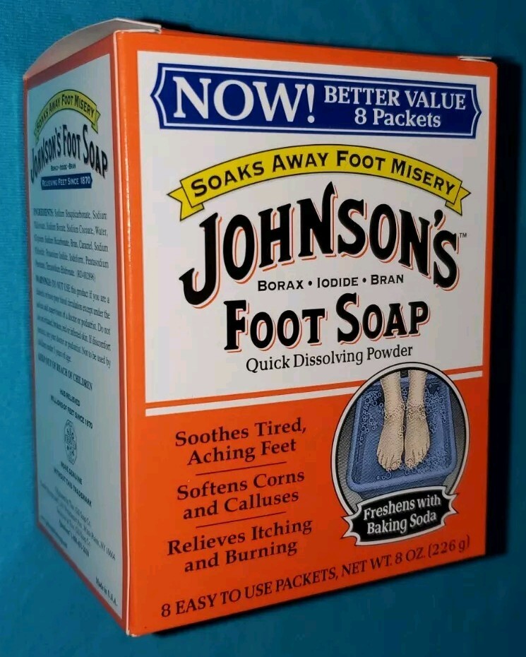 Johnsons Foot Soap Soothes Tired Aching Feet Softens Calluses 1 Box - 8 ...
