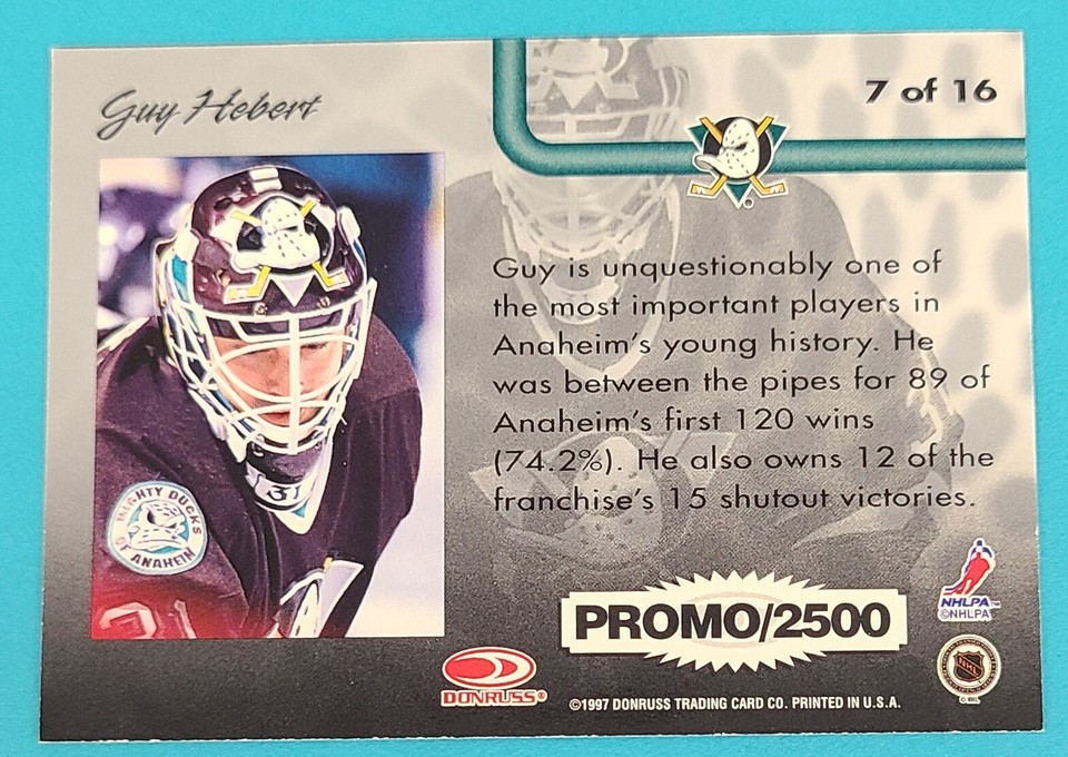 1997-98 Leaf Pipe Dreams Promos /2500 #7 Guy Hebert HOCKEY Card B8 | eBay