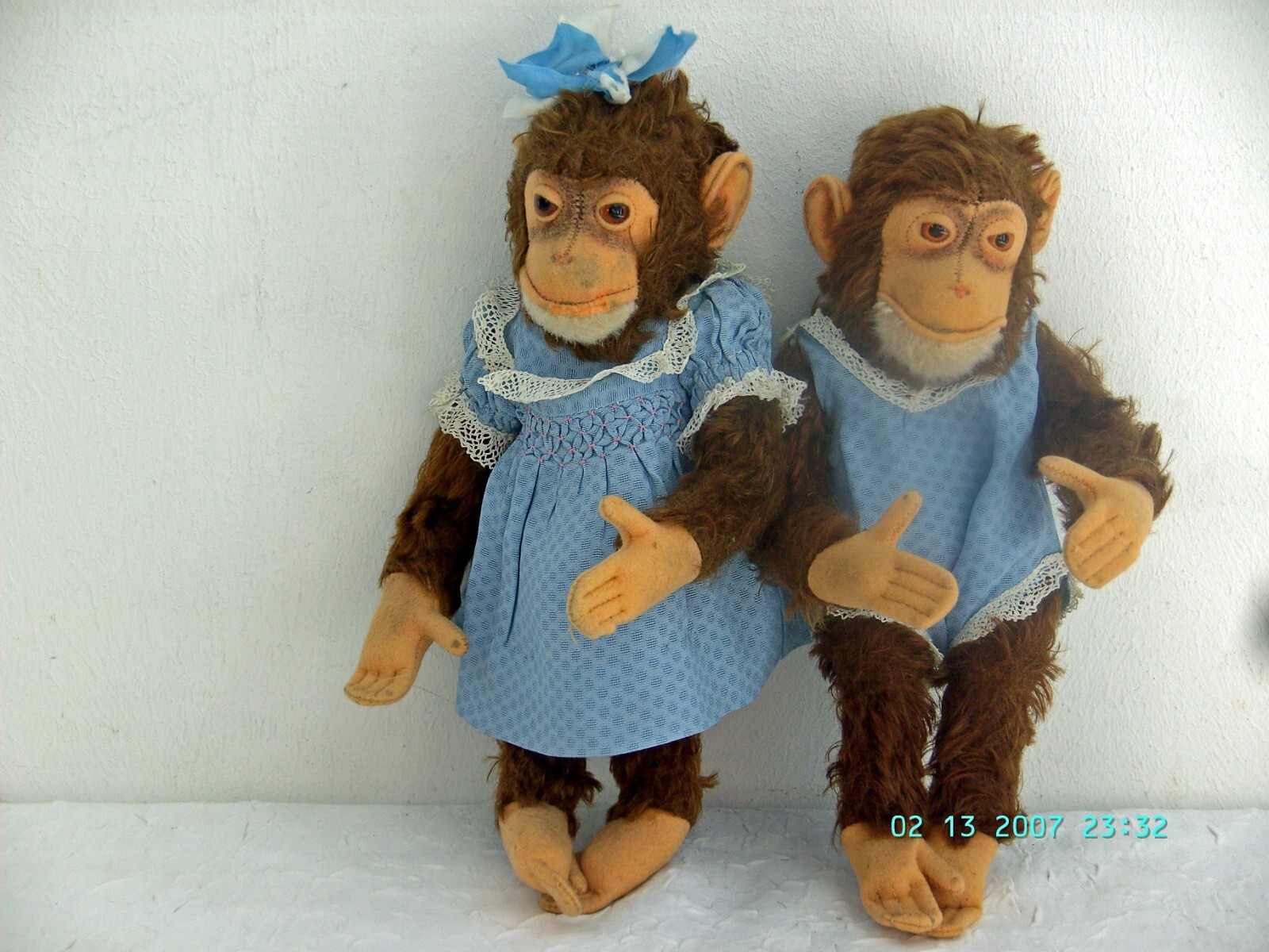 selte Steff-Affen "Peter und Petra" braune Glas-Augen orginal ...