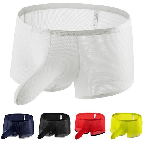 Breathable Men's Boxer Briefs Mesh Shorts Underwear Bulge Pouch ...