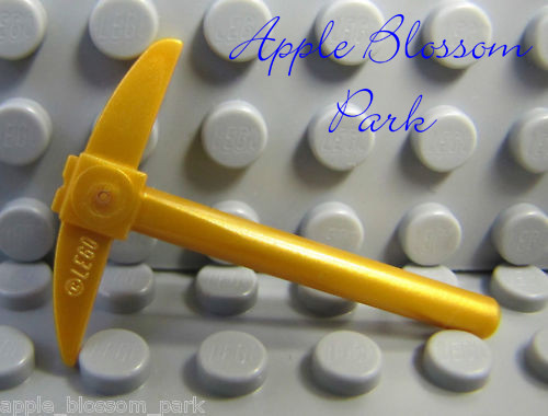 NEW Lego Minifig GOLD PICKAXE Fire Man Fighter Axe Ax Mining Tool ...